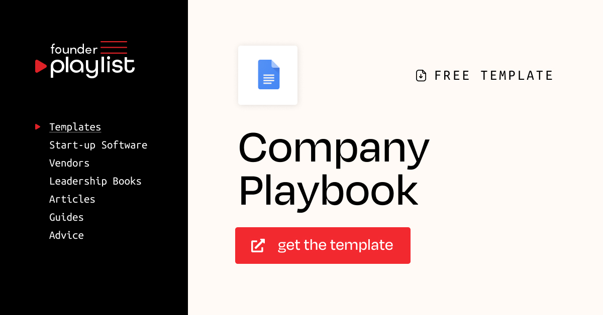 Company Playbook - Founder Playlist